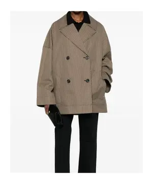 TOTEME Double Breasted Oversized Check Coat - No