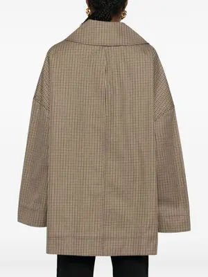 TOTEME Double Breasted Oversized Check Coat - No