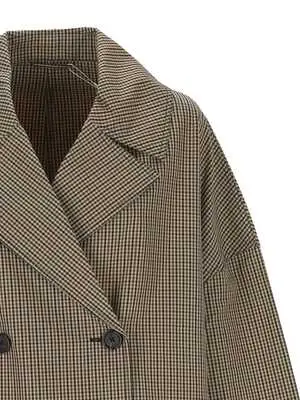 TOTEME Double Breasted Oversized Check Coat - No