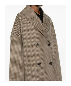 TOTEME Double Breasted Oversized Check Coat - No