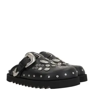 TOGA VIRILIS Metal Embellished Mules - Black