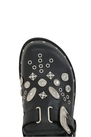 TOGA VIRILIS Metal Embellished Mules - Black
