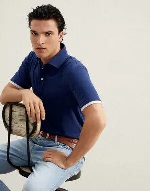 Brunello Cucinelli Layered Slim Fit Polo Shirt