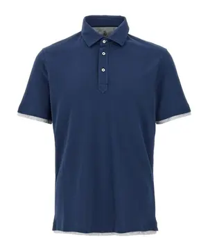 Brunello Cucinelli Layered Slim Fit Polo Shirt