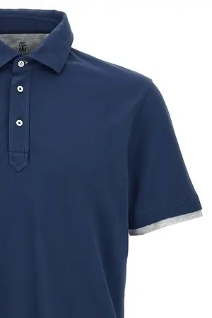 Brunello Cucinelli Layered Slim Fit Polo Shirt