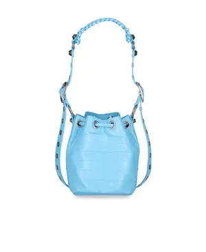 Balenciaga Le Cagole Xs Embossed Bucket Bag - Blue
