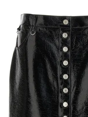 COURREGES Button-up Vinyl Skirt - Black