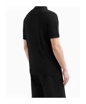 EA7 Logo-print Polo Shirt - Black