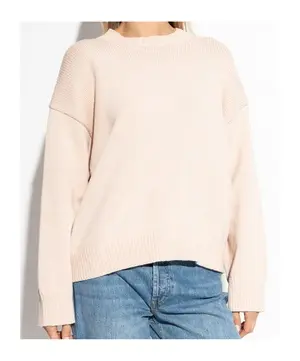 Theory Crew Neck Ribbed Knit Jumper - Pink