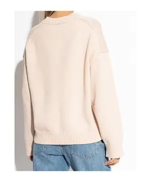 Theory Crew Neck Ribbed Knit Jumper - Pink