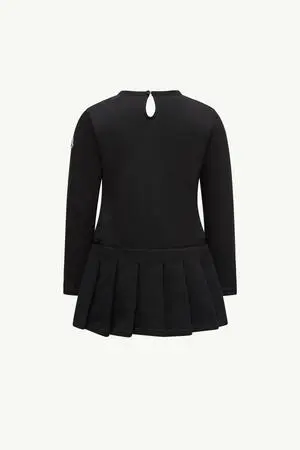 Moncler Teddy Logo Pleated Cotton Dress