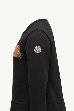 Moncler Teddy Logo Pleated Cotton Dress