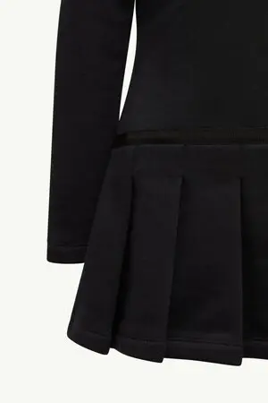 Moncler Teddy Logo Pleated Cotton Dress