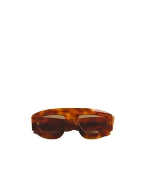 Bottega Veneta Ultrathin Shield Sunglasses - Havana/brown