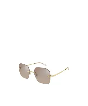Cartier Rimless Geometric Sunglasses - Golden