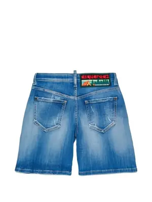 Dsquared2 Distressed Label Denim Shorts