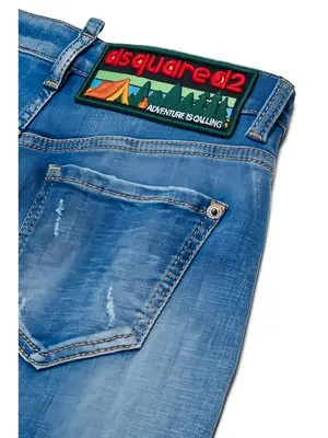 Dsquared2 Distressed Label Denim Shorts
