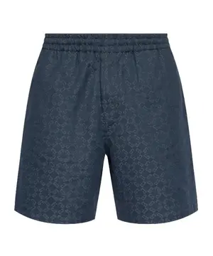Givenchy Monogrammed Elastic Waist Shorts - Navy Blue