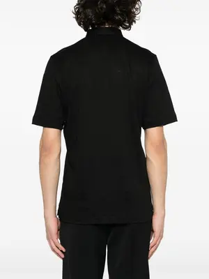 LARDINI Short Sleeved Mock-neck T-shirt - Black