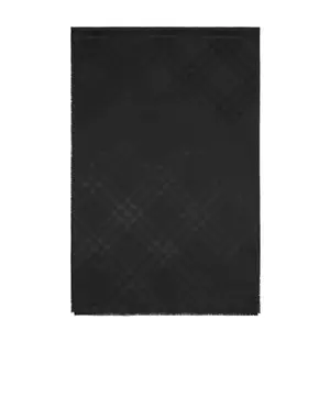 Burberry Checked Silk Scarf - Black