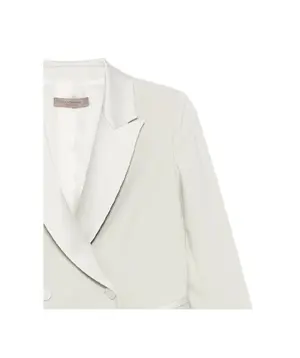 D.exterior Double-breasted Blazer Jacket - White