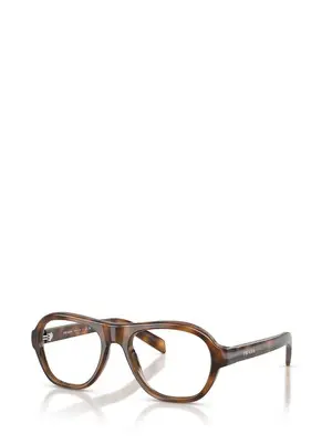 Prada Oval Frame Glasses - Brown