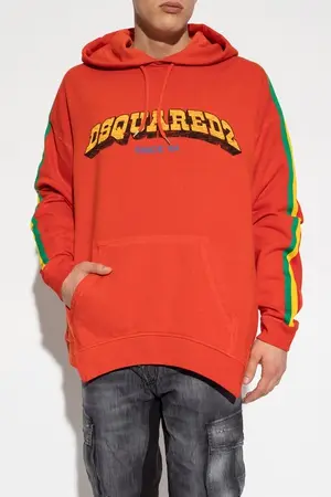Dsquared2 Logo Printed Drawstring Hoodie