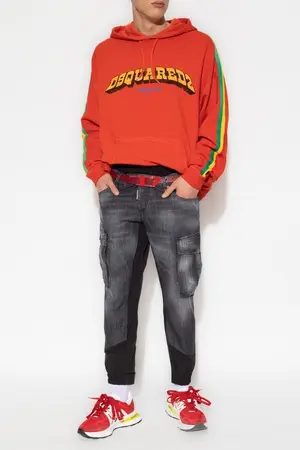 Dsquared2 Logo Printed Drawstring Hoodie