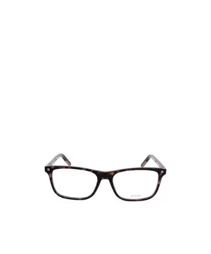 Zegna Rectangle Frame Eyeglasses - Deep Havana
