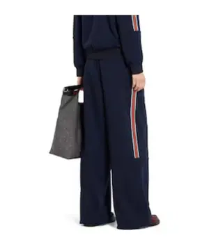 Gucci Wide Leg Trousers With Web Detail