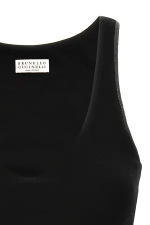 Brunello Cucinelli Embellished Scoop-neck Vest Top