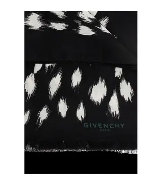 Givenchy Polka Dot Printed Frayed Edge Scarf