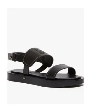 Max Mara Debossed Logo Leather Sandals