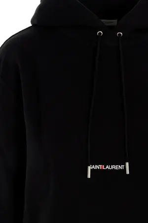 Saint Laurent Logo Printed Drawstring Hoodie