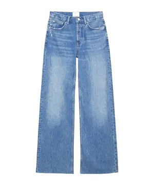 ANINE BING Hugh Logo Patch Jeans - Blue