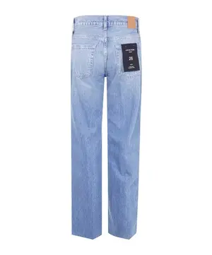 ANINE BING Hugh Logo Patch Jeans - Blue