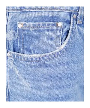 ANINE BING Hugh Logo Patch Jeans - Blue