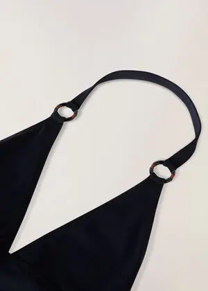 Loro Piana Halterneck One-piece Swimsuit With Lifebuoy Detail - Black