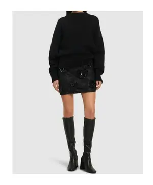 ROTATE BY BIRGER CHRISTENSEN Embroidered Mesh Mini Skirt