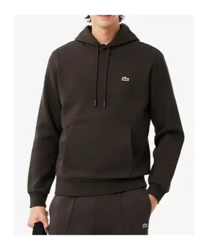 Lacoste Embroidered Logo Hoodie - Brown