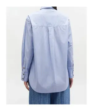 GANNI Striped Logo Button-down Shirt - Multicolor