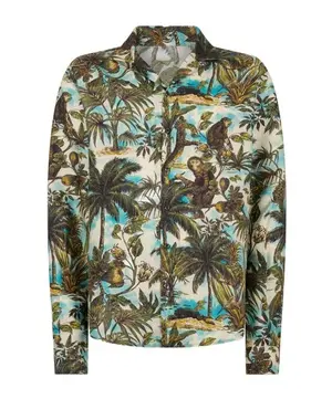 Dsquared2 Monkey Printed Notch Collar Shirt