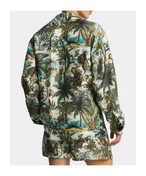 Dsquared2 Monkey Printed Notch Collar Shirt