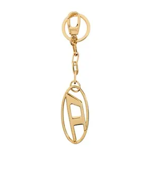 DIESEL® Logo Plaque Chain-linked Keyring - Nude