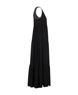 Max Mara Sleeveless Tiered Maxi Dress