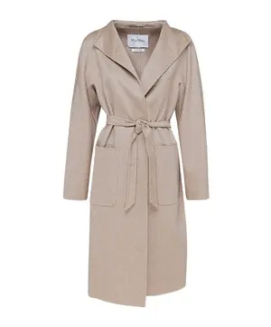 Max Mara Max Mara Lilia Belted Long-Sleeved Coat Sand