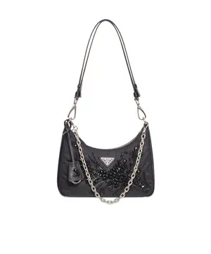Prada Embellished Zipped Shoulder Bag