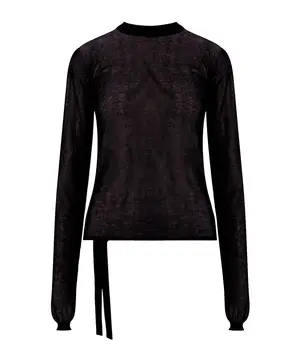 ANN DEMEULEMEESTER Logo Long-sleeve T-shirt - Black