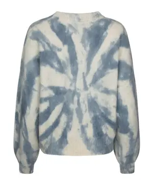 Celine Triomphe Tie-dye Alpaca Wool Crew Neck Sweater