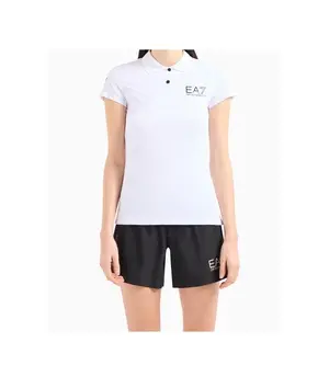 EA7 Logo Print Short Sleeve Polo Shirt